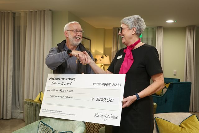 McCarthy & Stone donates to Tadley Men's Shed | McCarthy & Stone